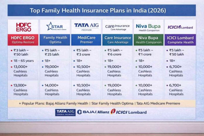 Top 6 Health Insurance Plans For Family In India 2026